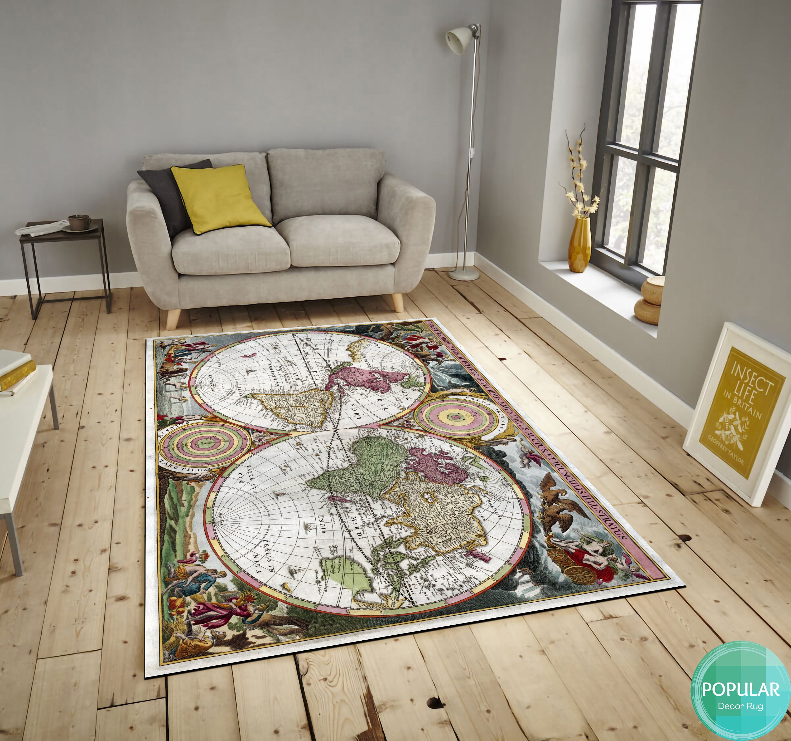 Map Rug, Chart Carpet, Plan Mat, World Map Runner, Kids Room Art, Baby ...