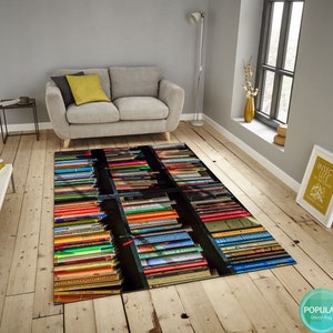 Book Rug, Library Carpet, Bookcase Mat, Athenaeum Mat, Bookshelf Art ...
