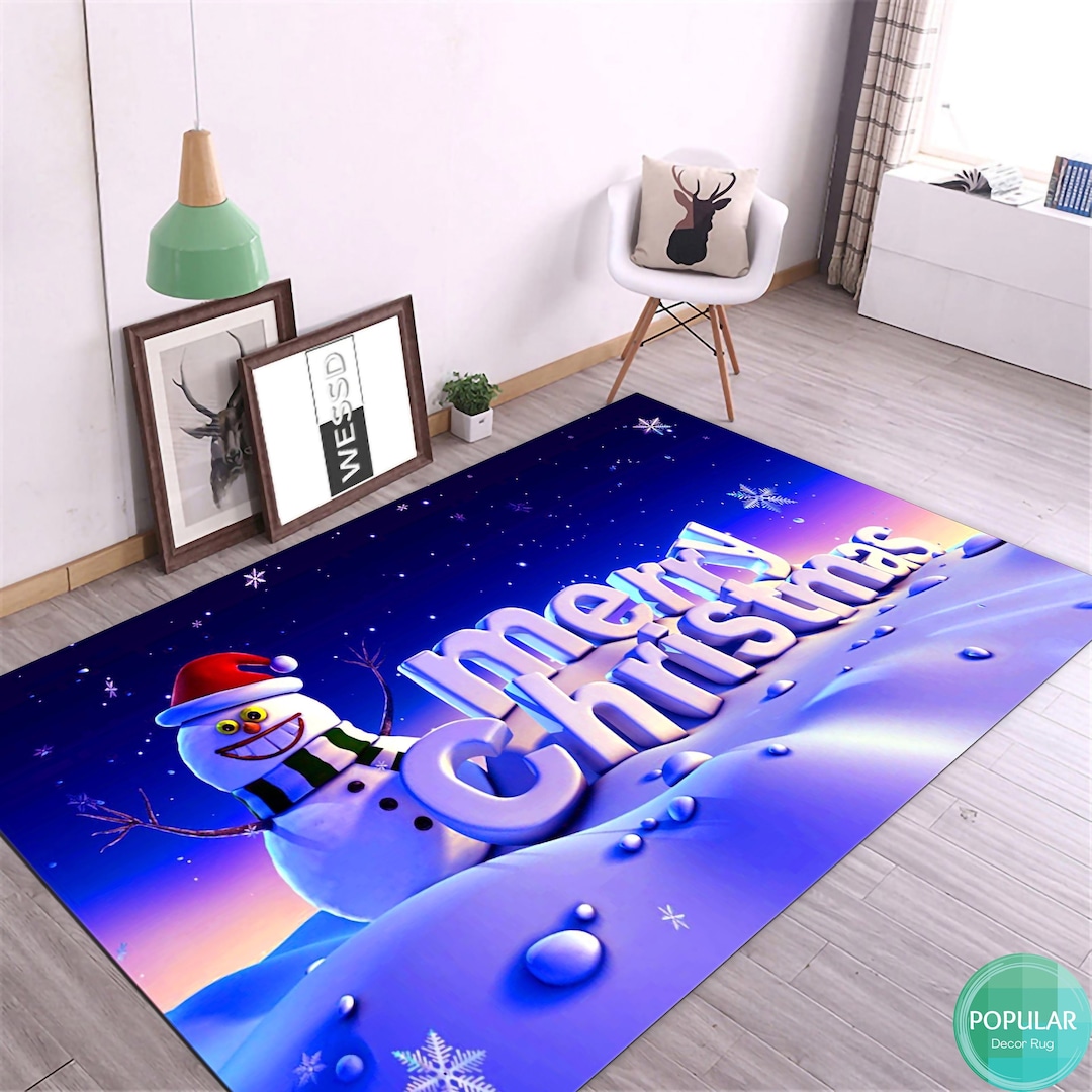 Noel, 2024, Merry Christmas Rug, Christmas Santa Claus and Snowmain Rug ...