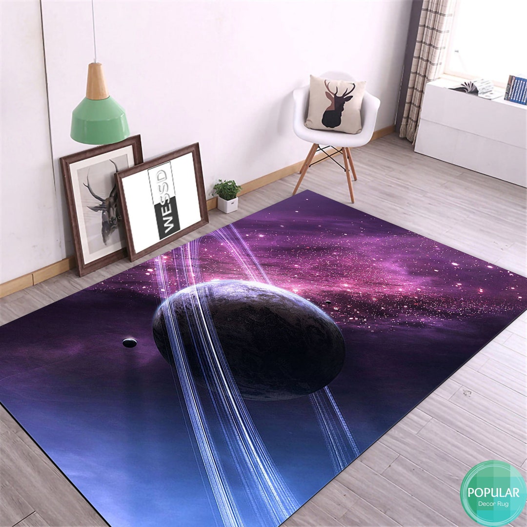 Pink Globe Rug, Planet Mat, Space Carpet, Solar System, World Runner ...
