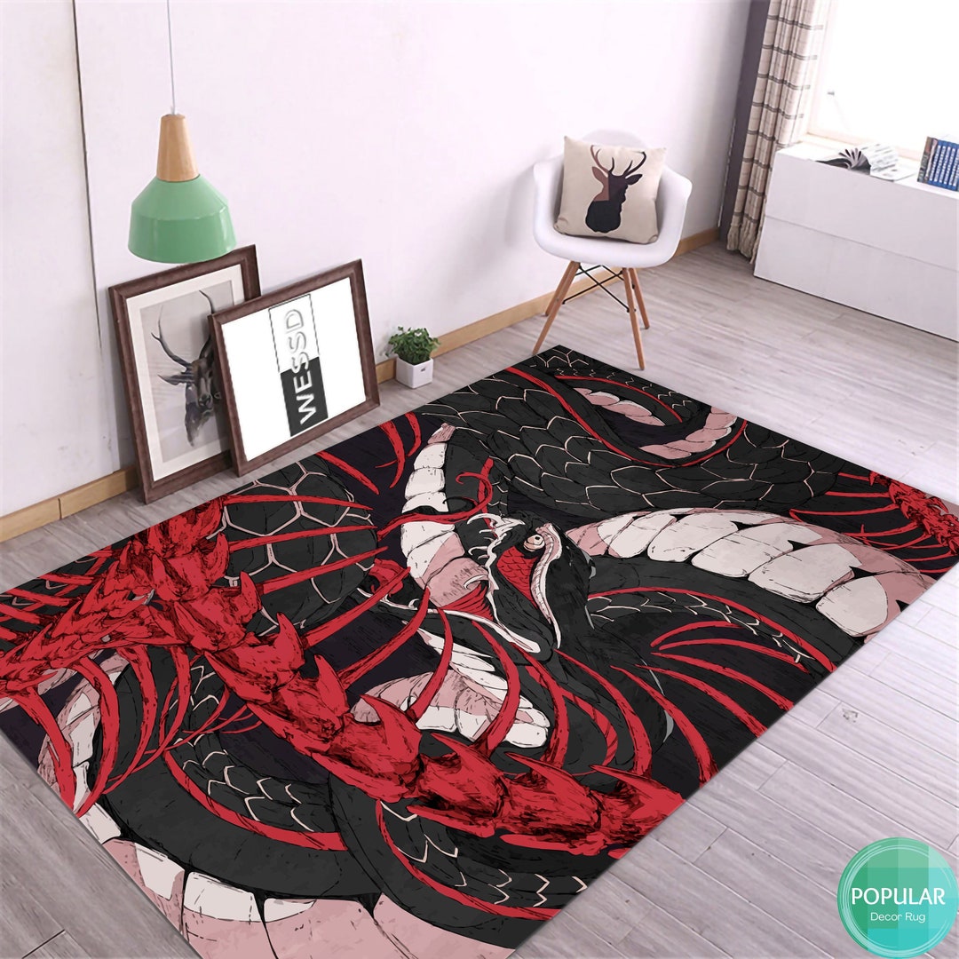 Red Dragon Rug, Draco Mat, Wyvern Carpet, Fantastic Runner ...