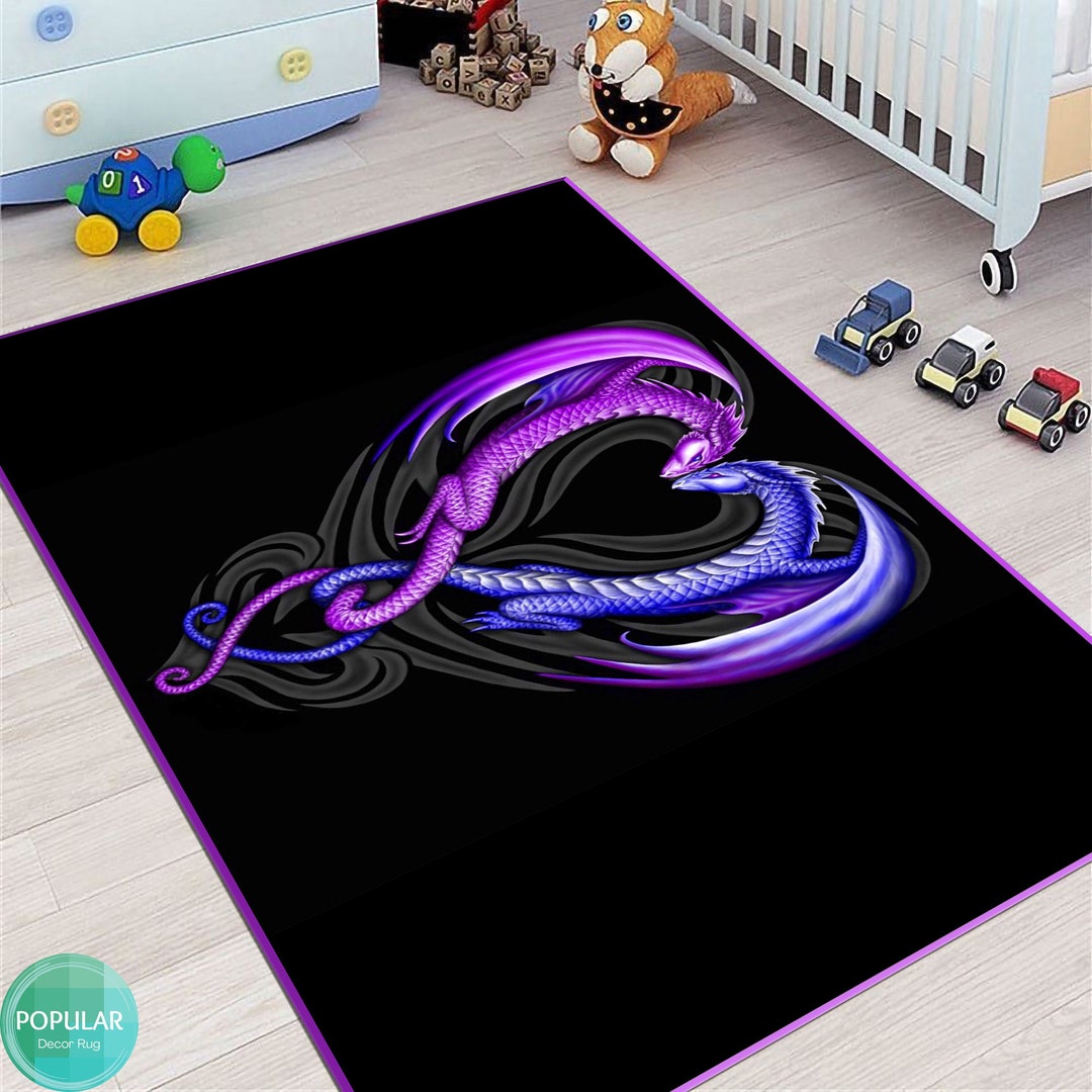 Purple Draco Rug, Pink Dragon Mat, Wyvern Carpet, Fantastic Runner ...
