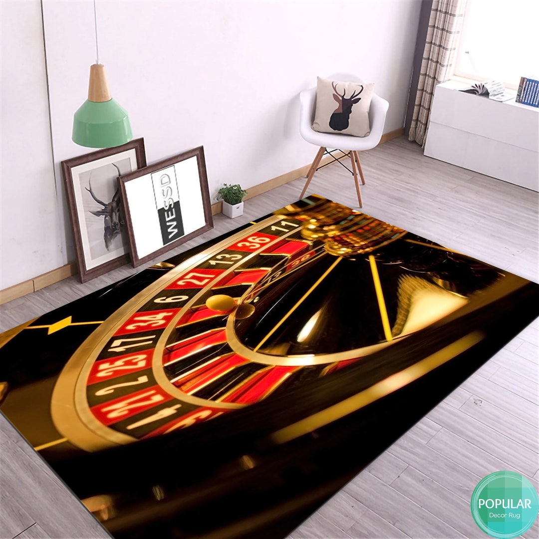 Playing Cards Symbol Rug, Poker Player Mat, Game Room Carpet, Casino ...