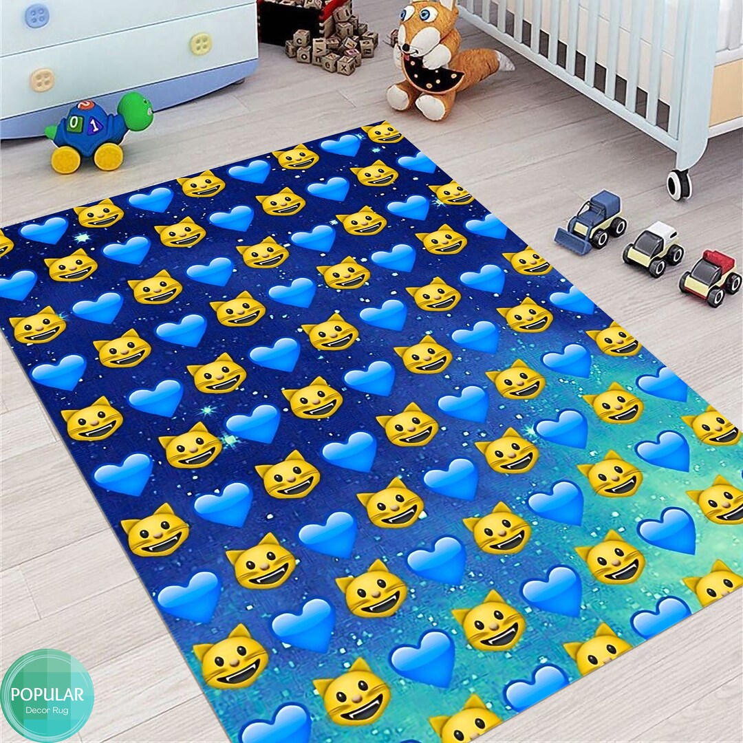 Emoji Rug, Kids Rug, Pillow Case Gift, Nursery Rug, City Road Rug ...