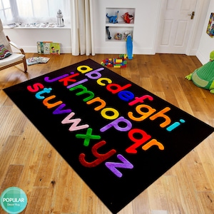 Children's Nursery ABC Rug, Alphabet Carpet, Childrens Bedroom Mat ...