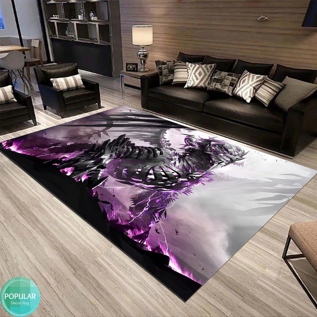 Purple Dragon Mat, Draco Rug, Wyvern Runner, Fantastic Rug ...