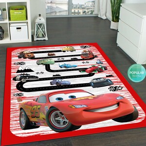 Red Car, Motorway Mat, Road Rug, Car Carpet, Mcqueen Art, Ground Runner ...