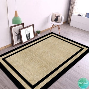 Modern Black Gold Rug,contemporary Rug, Geometric Rug for Livingroom ...