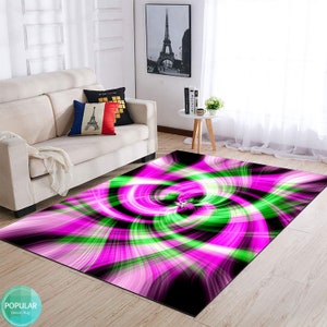 Vortex Rug , 3D Vortex Illusion, Non Slip Rug, Rectangular Version ...