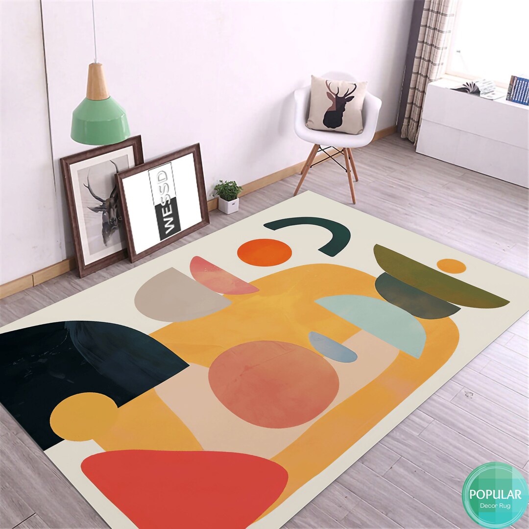 Silky Soft Rug, Modern Abstract Rug, Minimalist Rug, Nordic ...