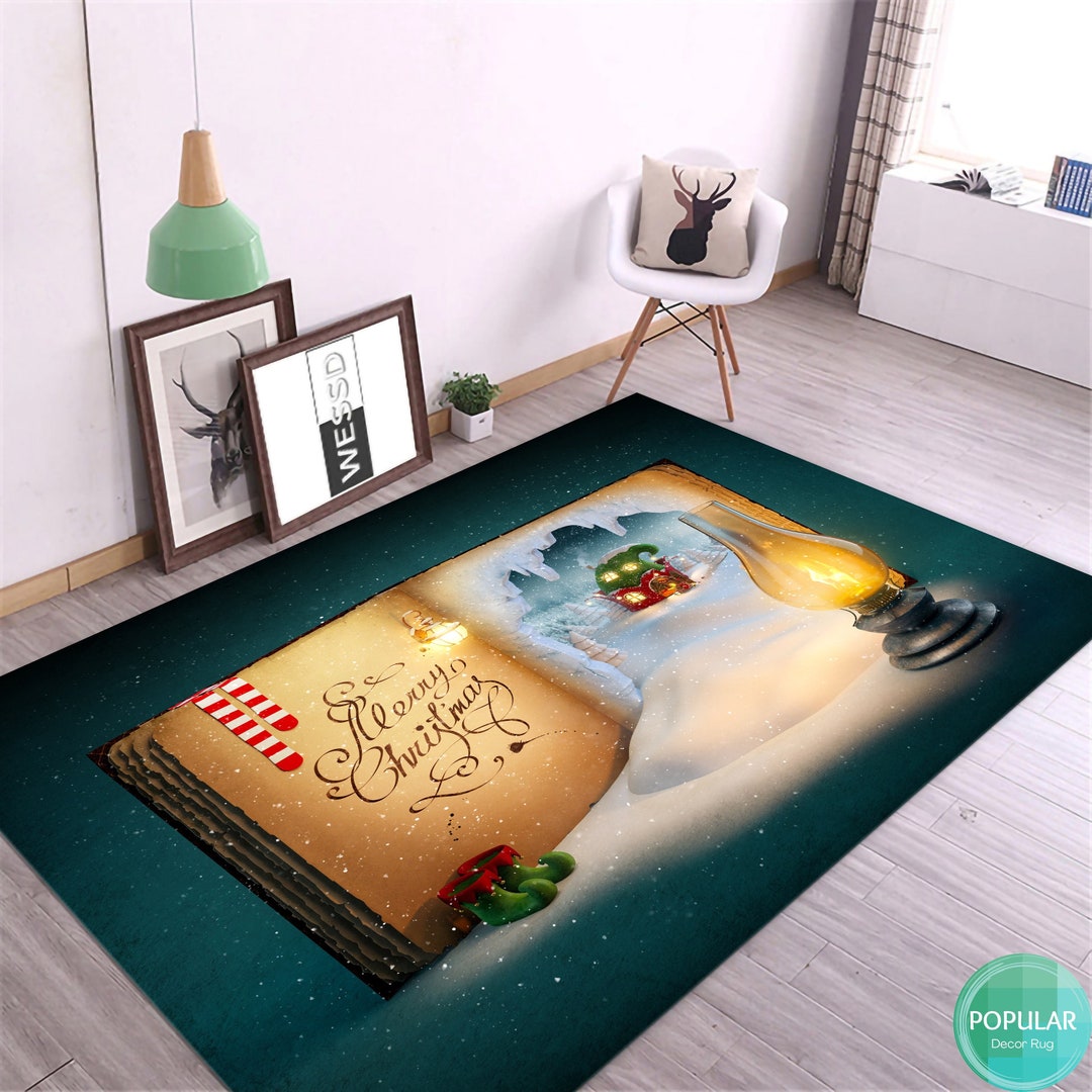 Noel, 2024, Merry Christmas Rug, Christmas Santa Claus and Snowmain Rug ...