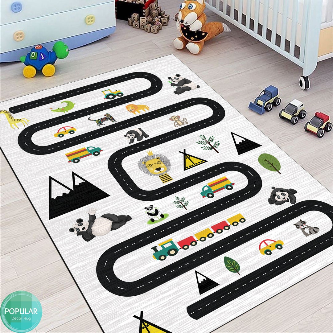 Motorway Mat, Road Rug, Car Carpet, Mcqueen Art, Ground Runner, Kids ...