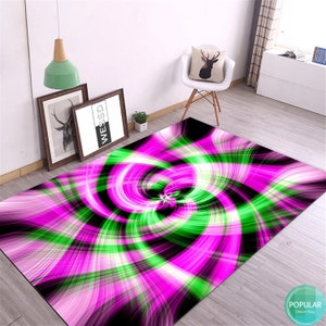 Vortex Rug , 3D Vortex Illusion, Non Slip Rug, Rectangular Version ...