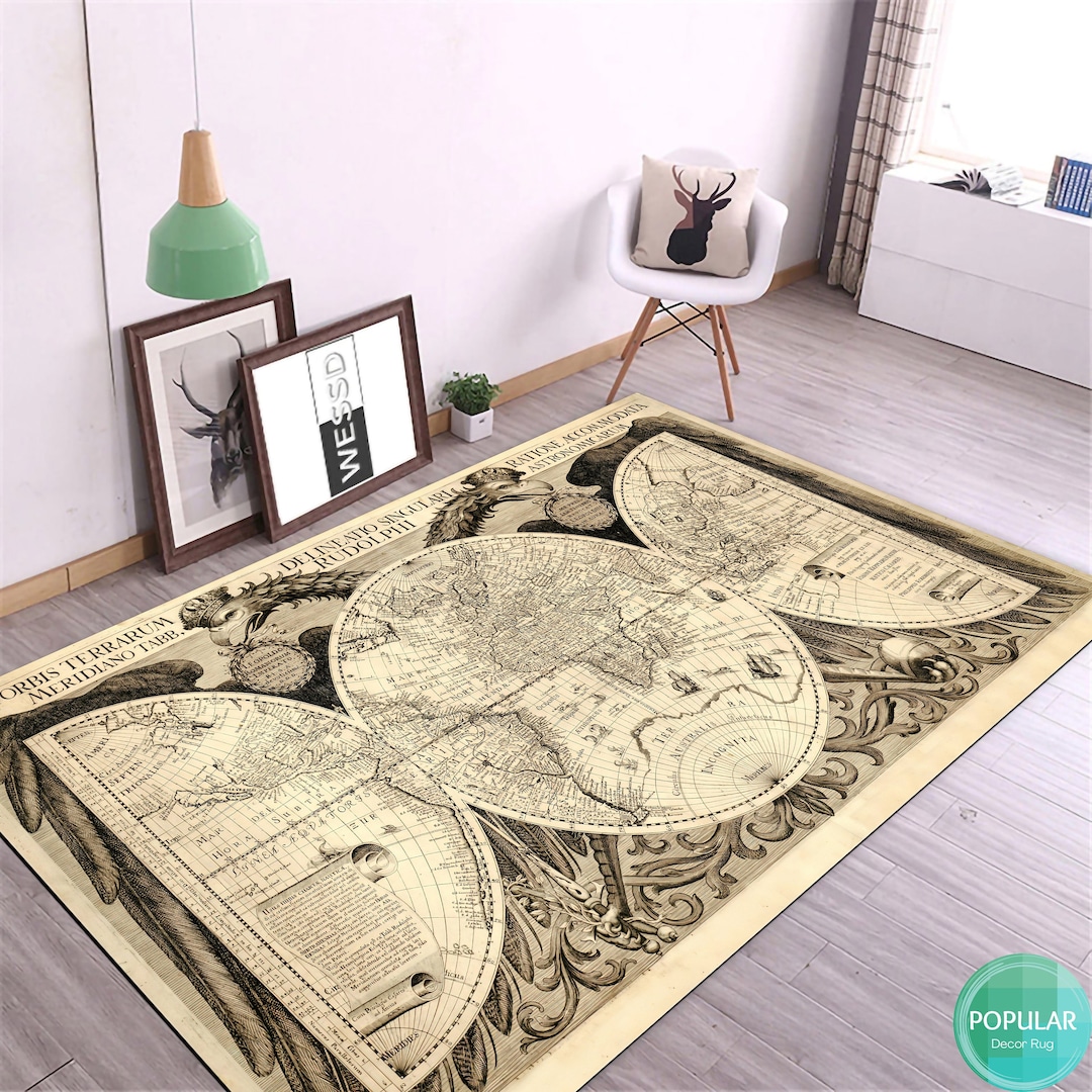 Map Rug, Chart Carpet, Plan Mat, World Map Runner, Kids Room Art, Baby ...
