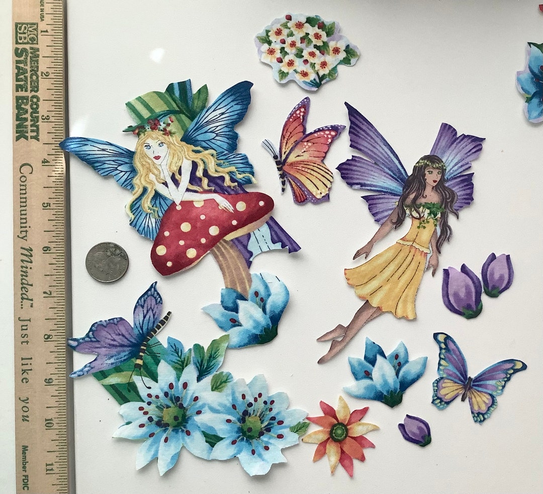 Beautiful Fairies Fairy Fabric Appliques Iron Ons Magnolia Pearl DIY ...