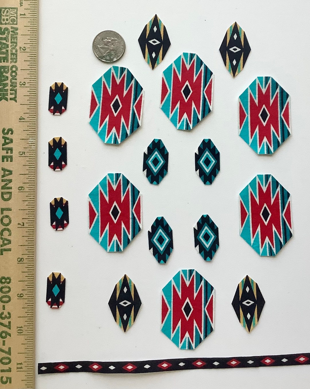 Pretty Aztec Design Rodeo Southwest Western Fabric Appliques Iron Ons ...