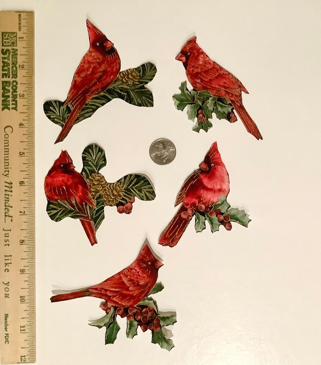 Pretty Cardinals Birds Fabric Appliques Iron Ons No Sew - Etsy