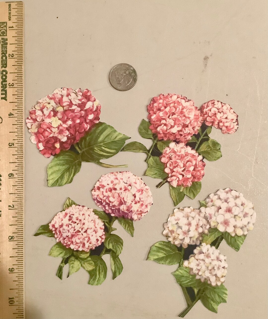 Small Pink Hydrangea Floral Fabric Appliques Iron Ons Magnolia - Etsy