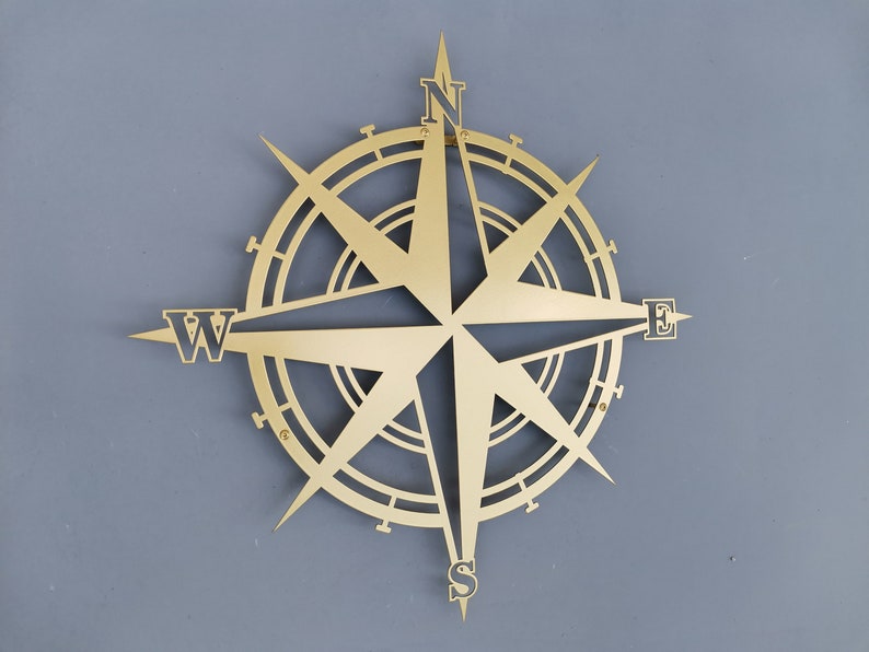 Nautical Compass Rose Metal Wall Art Black Metal Compass - Etsy