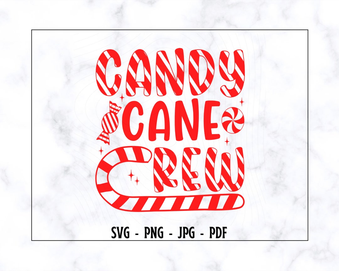 Candy Cane Crew SVG-PNG, Candy Svg, Christmas Svg, Retro Christmas Svg ...