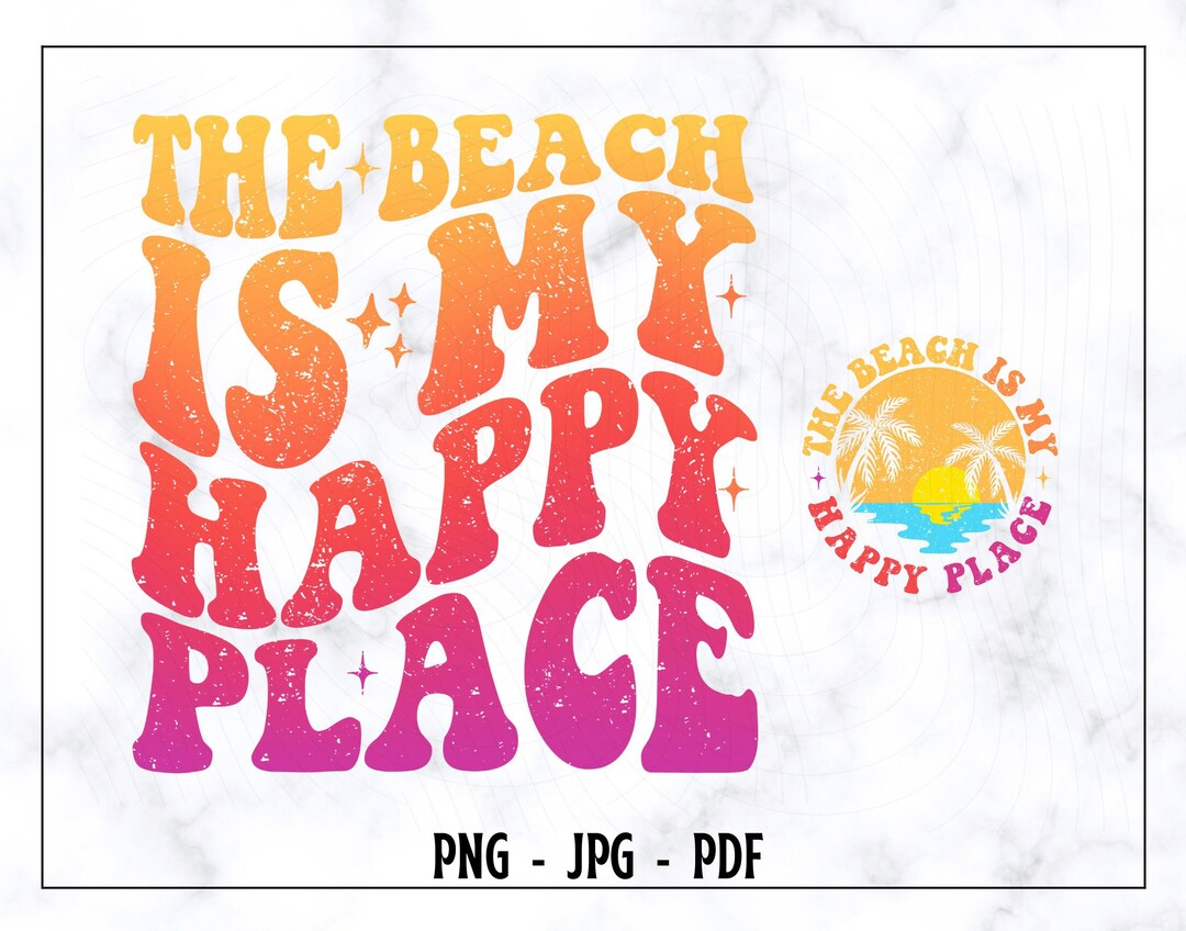 La Playa Es Mi Lugar Feliz PNG. PNG de verano. Camisa de verano Png ...