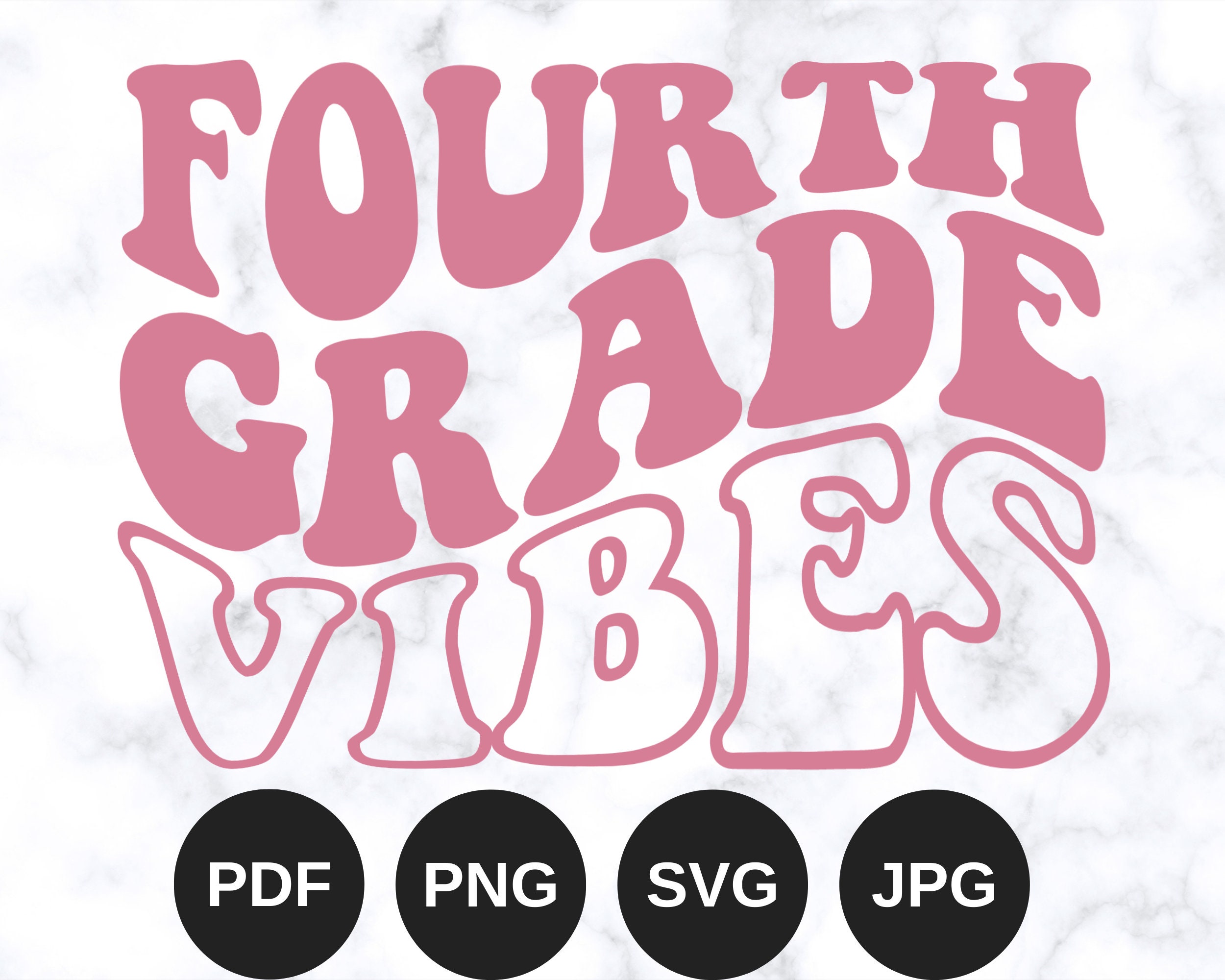 Fourth Grade Vibes SVG Hello Fourth Grade SVG Back to School - Etsy