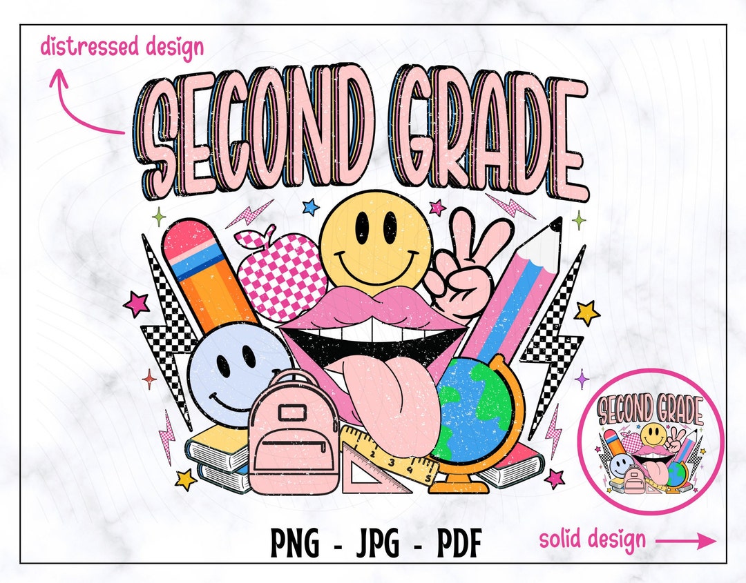 Retro Second Grade PNG, Second Grade PNG, Second Grade Shirt PNG ...