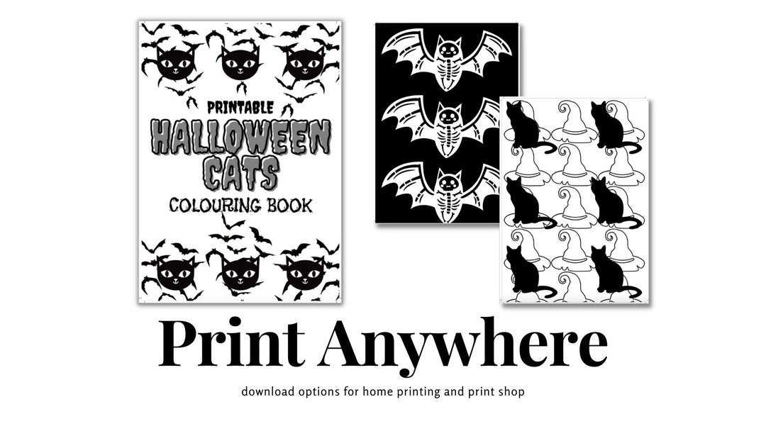 Printable Halloween Cats Colouring Book - Etsy