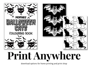 Printable Halloween Cats Colouring Pages, Halloween Cat Coloring Sheets ...