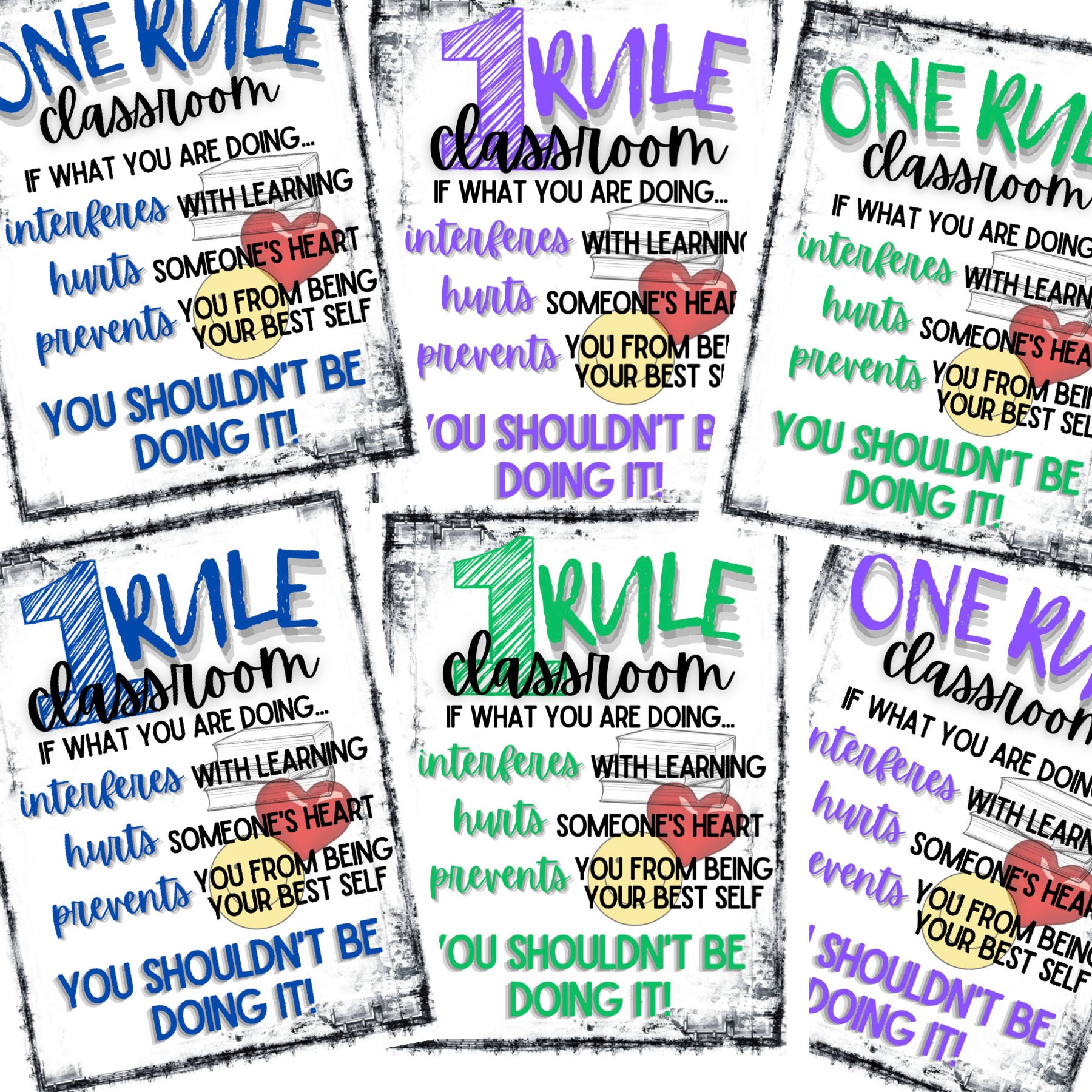 One Rule Classroom Digital Print for Classroom Management - Etsy