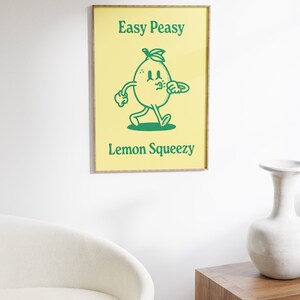 Easy Peasy Lemon Squeezy, Retro Wall Art, Downloadable Art, Wall Decor ...