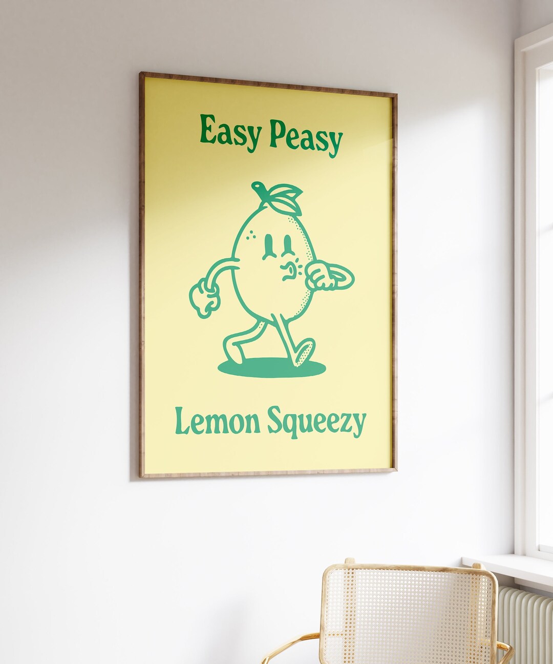 Easy Peasy Lemon Squeezy, Retro Wall Art, Downloadable Art, Wall Decor ...