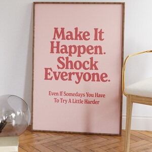 Retro Motivational Wall Art, Groovy Inspirational Quote Poster ...