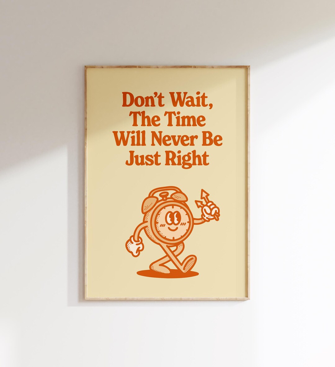 Motivational Retro Wall Art Printable, Funny Vintage Clock Poster With ...