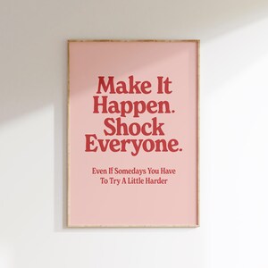 Retro Motivational Wall Art, Groovy Inspirational Quote Poster ...