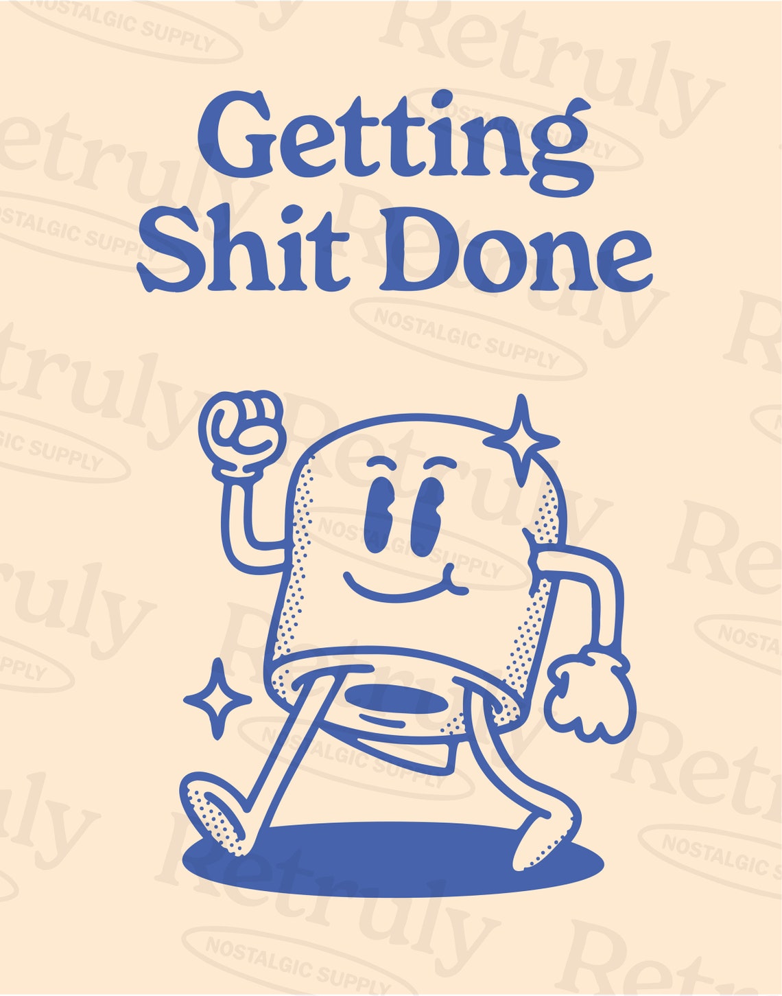 Getting Shit Done Print Retro Motivation Print Downloadable - Etsy