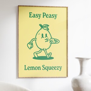 Easy Peasy Lemon Squeezy, Retro Wall Art, Downloadable Art, Wall Decor ...