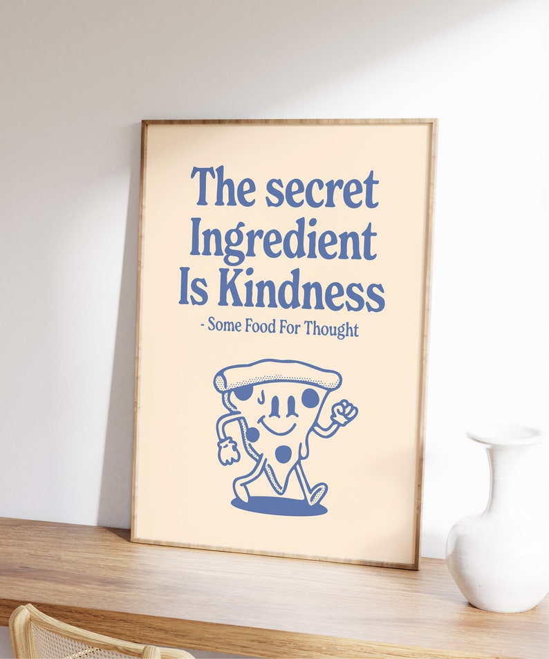 Kindness Retro Character Wall Art Retro Quote Wall Art - Etsy