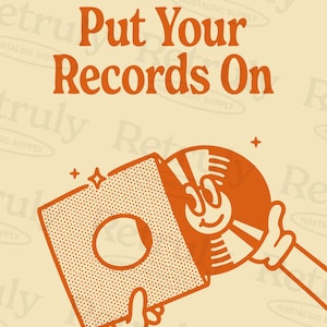 Put Your Records On, Music Print, Retro Music Print, Vinyl Poster ...
