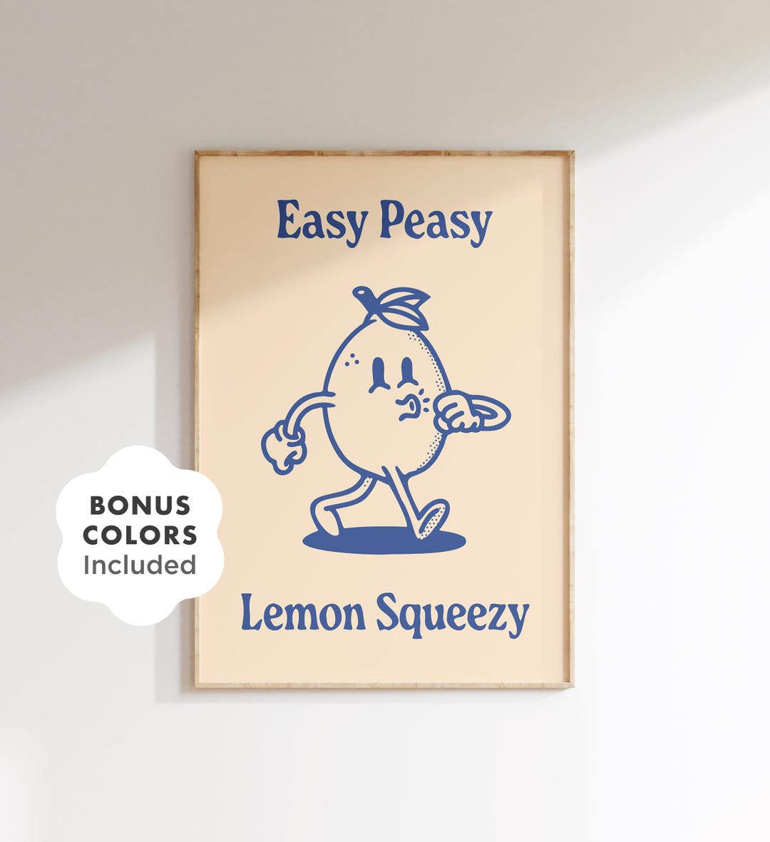 Retro Lemon Squeezy Kitchen Print, Funny Kitchen Decor (digital ...