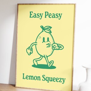 Easy Peasy Lemon Squeezy, Retro Wall Art, Downloadable Art, Wall Decor ...