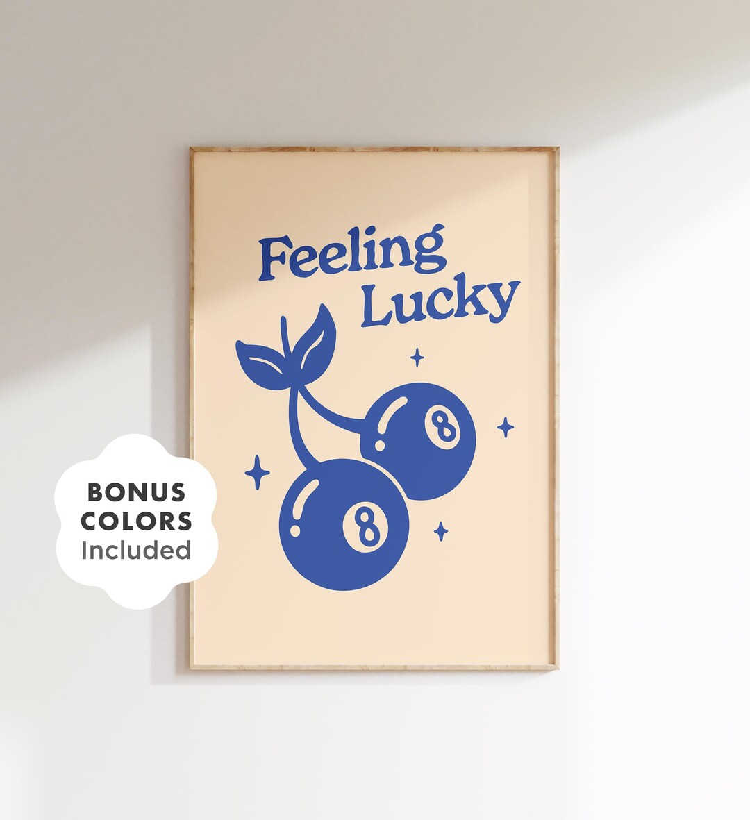 Retro Cherry 8 Ball Print, Lucky Game Room Decor (digital Download) - Etsy