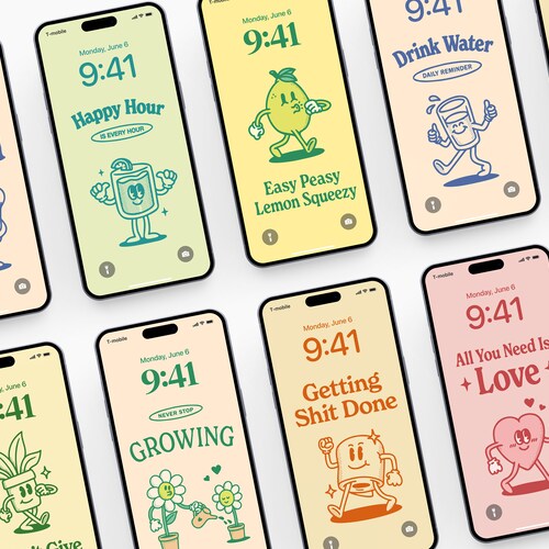 Retro Iphone Wallpaper Bundle Phone Lock Screen Ios - Etsy