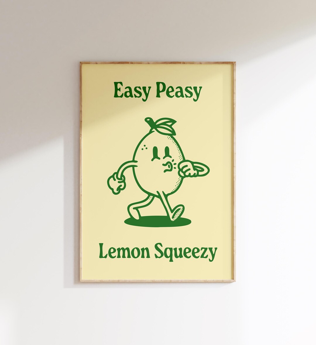 Easy Peasy Lemon Squeezy Printable Wall Art, Funny Green Fruit Poster ...