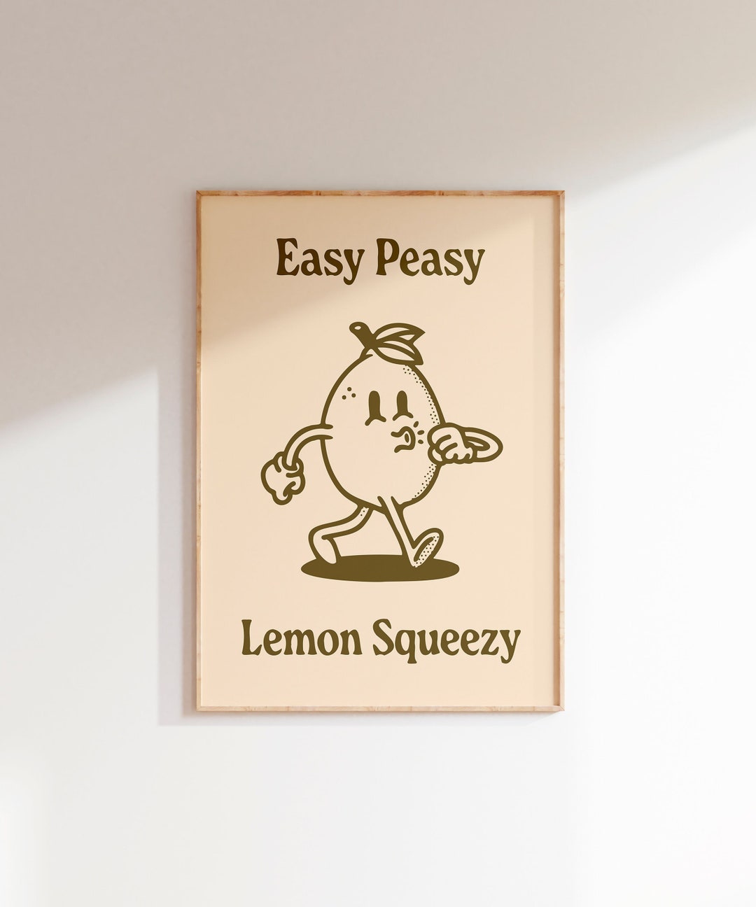 Easy Peasy Lemon Squeezy Print, Retro Cartoon Character Poster ...