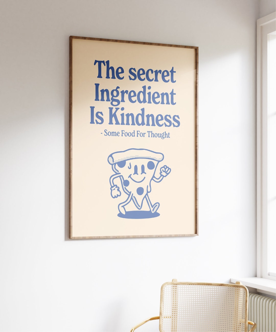 Kindness Retro Character Wall Art, Retro Quote Wall Art, Digital ...