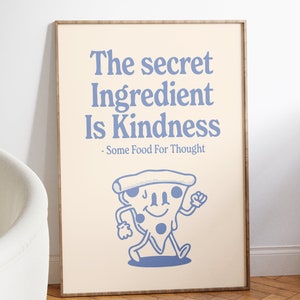 Kindness Retro Character Wall Art, Retro Quote Wall Art, Digital ...
