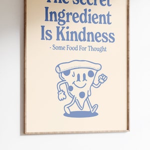 Kindness Retro Character Wall Art, Retro Quote Wall Art, Digital ...