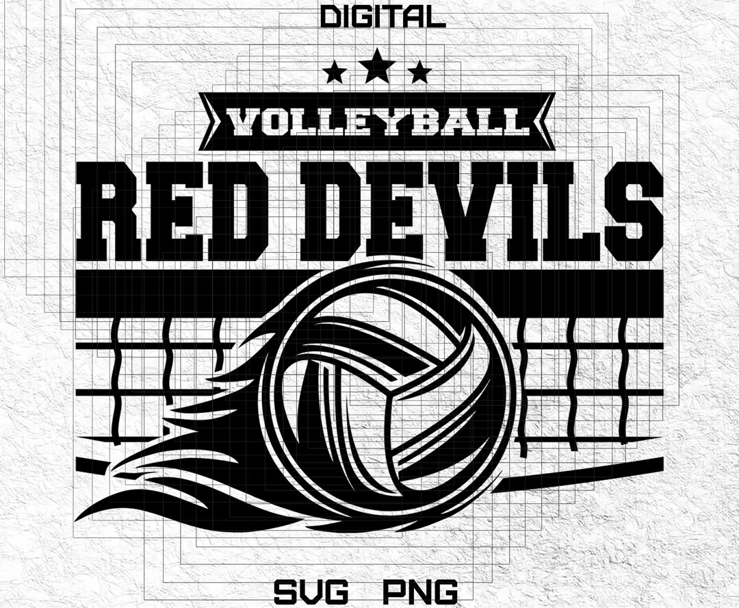 Red Devils Volleyball Svg - Etsy