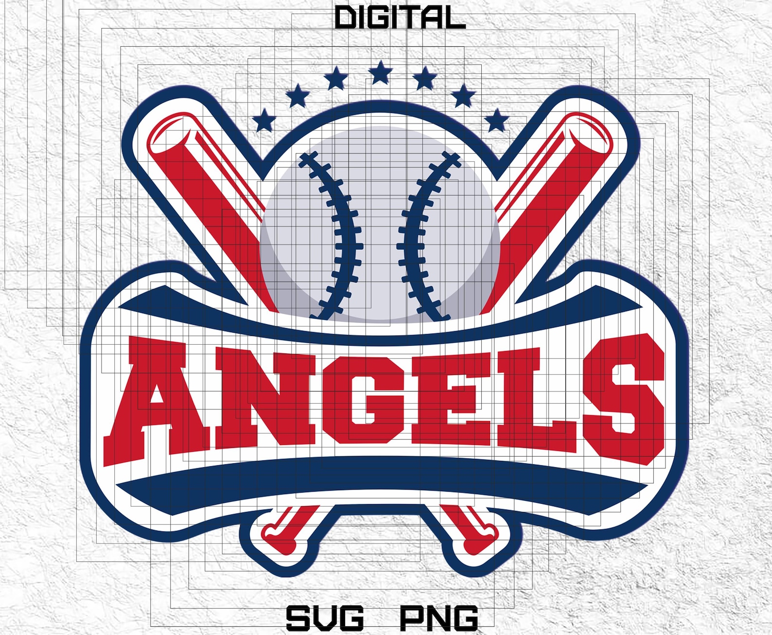 Angels Baseball Svg - Etsy